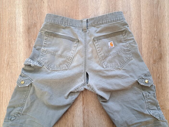 Best way to patch a big hole in work pants - Shoebox On A Hill