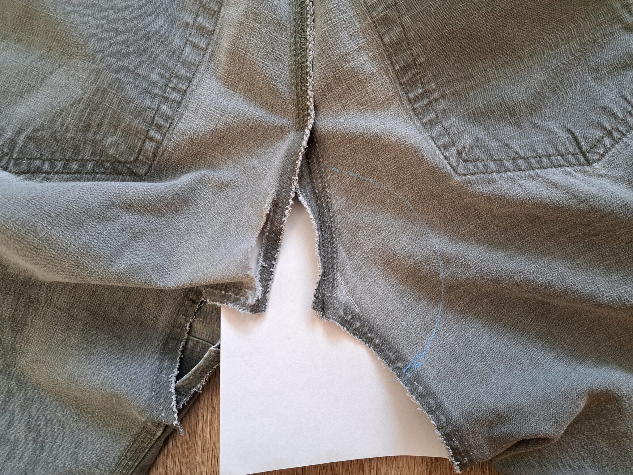 Best way to patch a big hole in work pants - Shoebox On A Hill